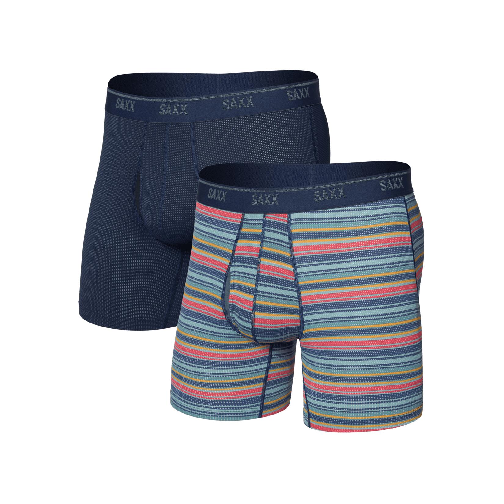 Saxx Quest Quick-Dry Mesh Boxer Brief (2-Pack) - Harvest Stripe ...