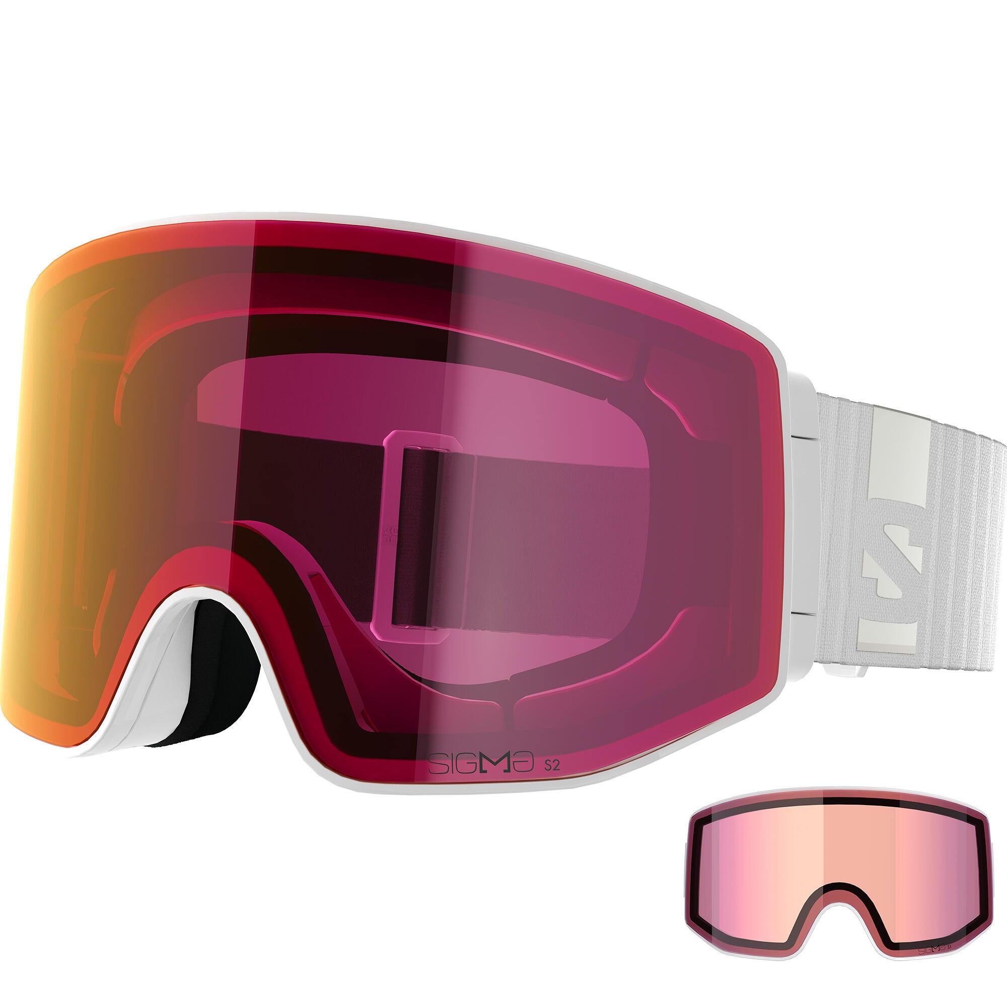 Salomon Sentry Prime Sigma Ski Goggles - White/Sigma Red | Source for ...