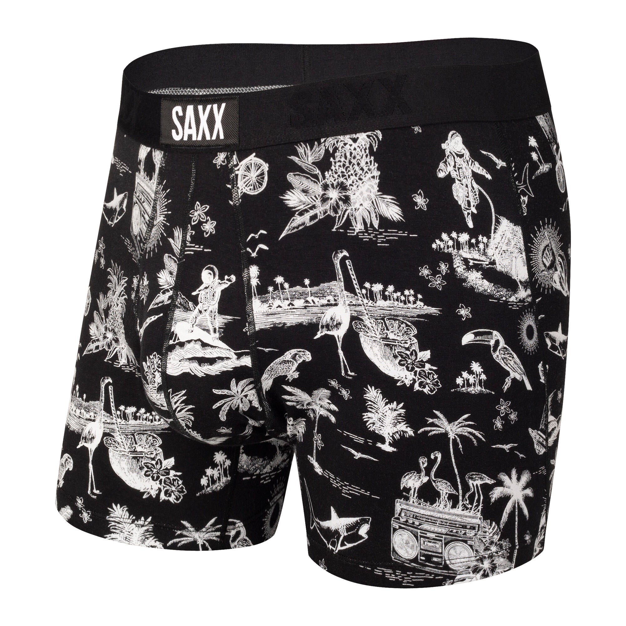 SAXX Ultra Fly Boxers - Black Astro Surf And Turf | Source for Sports